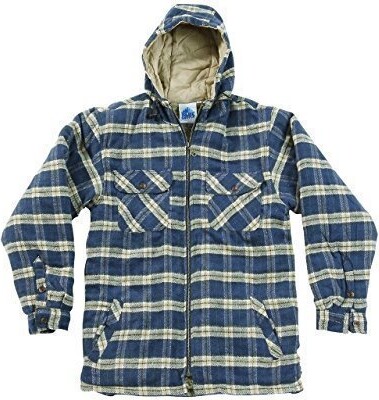Castle Clothing Mens Heavyweight Warm Hooded Check Sherpa Fleece Lined ...