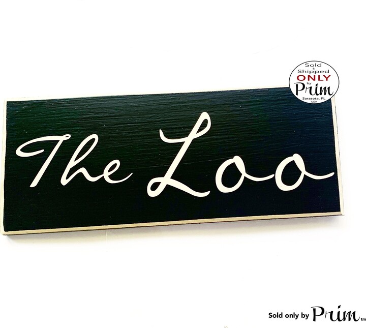 Etsy The Loo Custom Wood Sign Bathroom Restroom Wc English British Wall ...