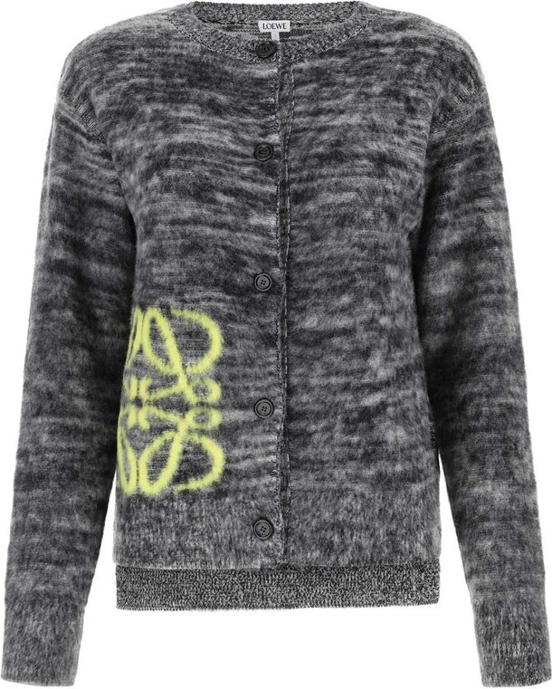 Loewe Logo Intarsia Knitted Buttoned Cardigan - ShopStyle