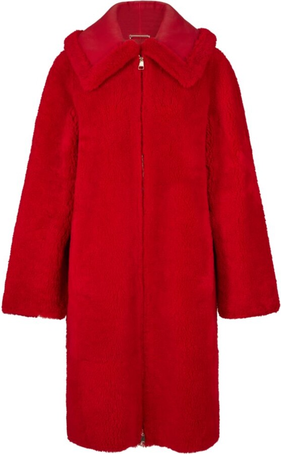HUGO BOSS Shearling coat with side zips and pockets - ShopStyle