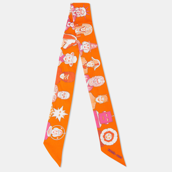 Hermes Orange Dress Code Silk Twilly - ShopStyle Scarves & Wraps