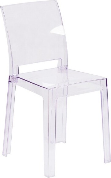 Emma and Oliver Ghost Chair with Square Back in Transparent Crystal ...