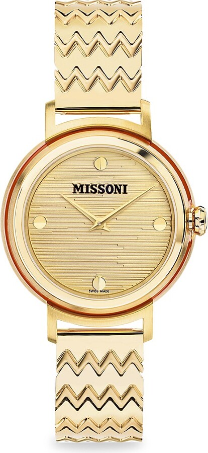 Missoni 37MM Stainless Steel Swiss Watch - ShopStyle
