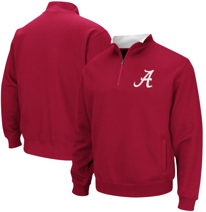 Colosseum Men's Crimson Alabama Crimson Tide Tortugas Logo Quarter-Zip Pullover Jacket ...