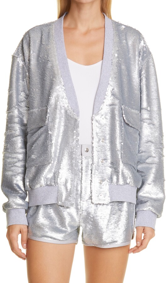 RtA Denim Salome Sequin Varsity Jacket - ShopStyle