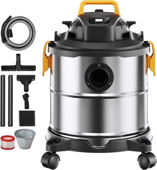 VEVOR Stainless Steel Wet Dry Shop Vacuum, 5.5 Gallon 6 Peak HP Wet/Dry ...