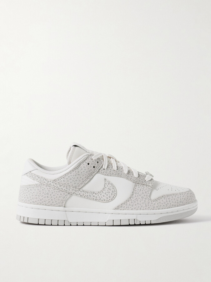 Nike Dunk Low Prm Smooth And Textured-leather Sneakers - Gray - ShopStyle