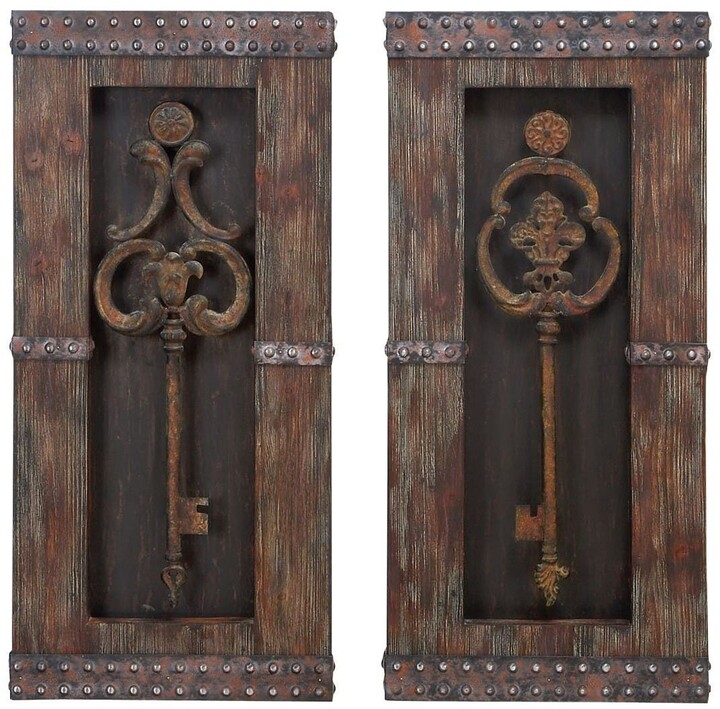 Willow Row Dark Brown Skeleton Key Shadow Boxes - Set of 2 - ShopStyle ...