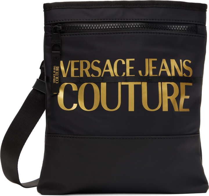 Versace Jeans Couture Black Bonded Messenger Bag - ShopStyle