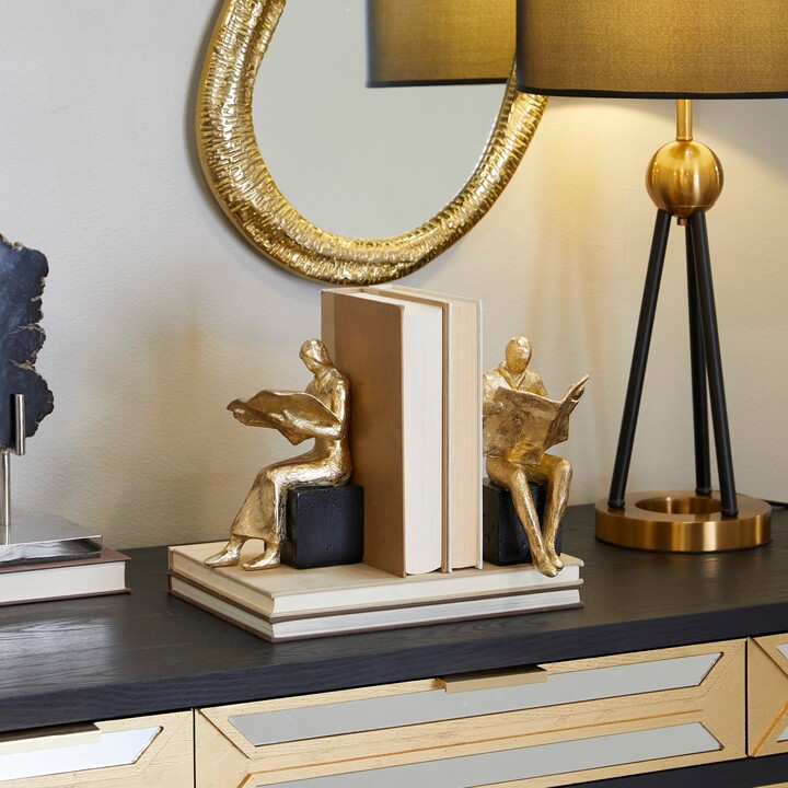 Studio 350 Gold Polystone Glam Bookends - ShopStyle Figurines