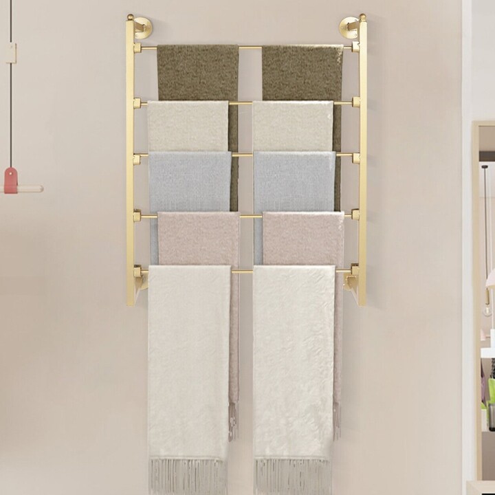 Retro Wall Mount Scarf Display Stand Metal Scarf Rack - 23.6x4x30 inch ...