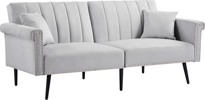 IGEMANINC 77" Sleeper Sofa, Split Back Sofa, With Nailhead Rolled Arm ...