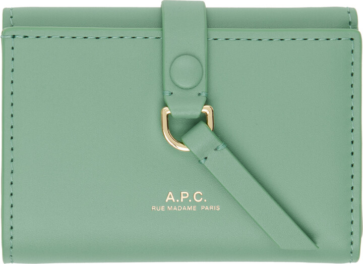 A.P.C. Green Noa Trifold Simple Wallet - ShopStyle
