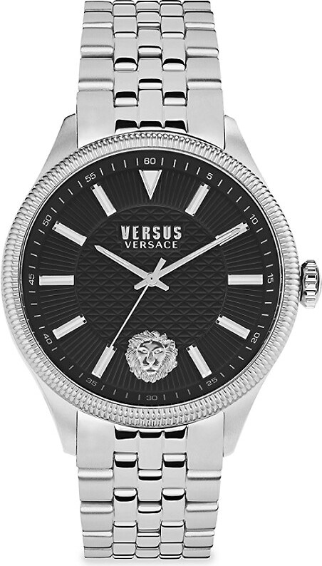 Versus Versace Colonne 45MM Stainless Steel & Leather Strap Chronograph Watch - ShopStyle