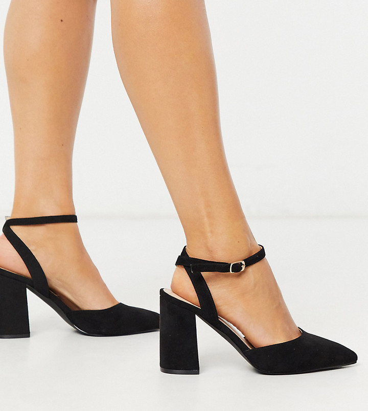 Raid Wide Fit Exclusive Neima block heeled shoes in black - ShopStyle Pumps