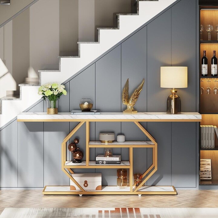 BLUEBELL 70.9 inch Extra Long Console Table, Modern Sofa Table Entryway ...