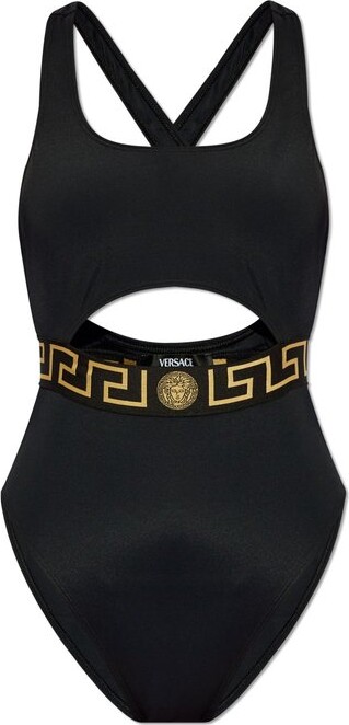 Versace Greca Border Cut-Out One-Piece Swimsuit - ShopStyle