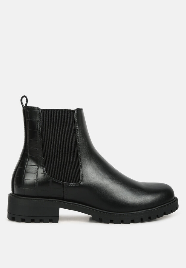 London Rag Stella Croc Back Chelsea Boots - ShopStyle