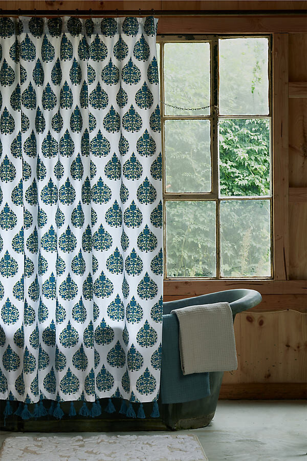 John Robshaw Textiles John Robshaw Bilva Peacock Shower Curtain - ShopStyle