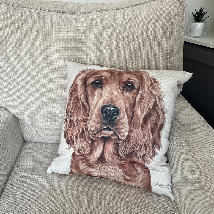 Daro Christine Varley Cocker Spaniel Square Cushion Brown - ShopStyle