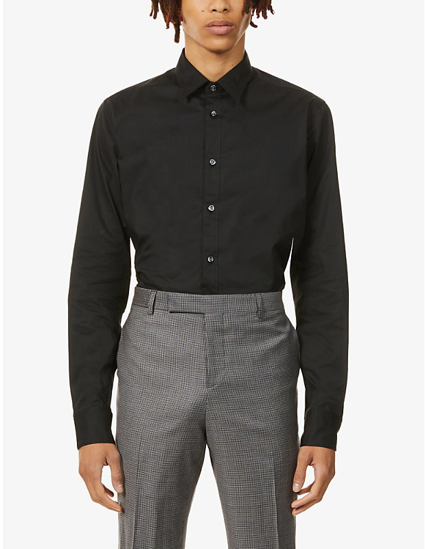 Oscar Jacobson Hardy slim-fit stretch-cotton shirt - ShopStyle