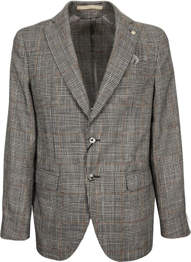 Generico Caesar Men's Jacket Unlined Prince of Wales Black/Ochre Art ...