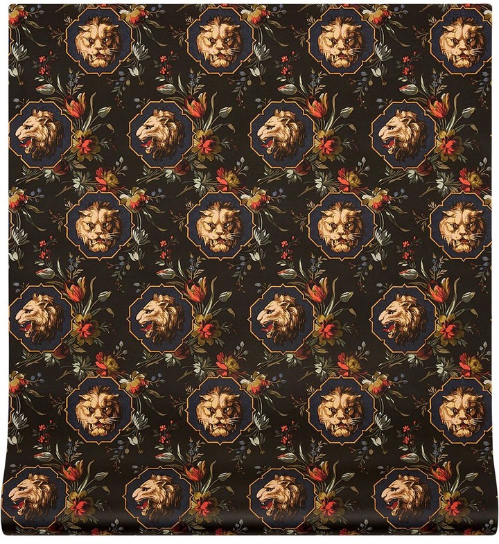 Gucci Grotesque lion-print wallpaper 70cmx8.2mt - ShopStyle Paintings