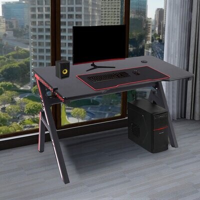 Inbox Zero Gaming Desk 47.2 Inches Home Office Computer Table, Black ...