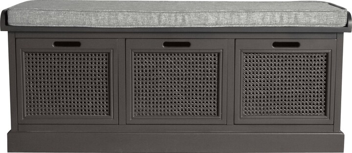 Dunelm Lucy Cane Charcoal Storage Bench Charcoal - ShopStyle