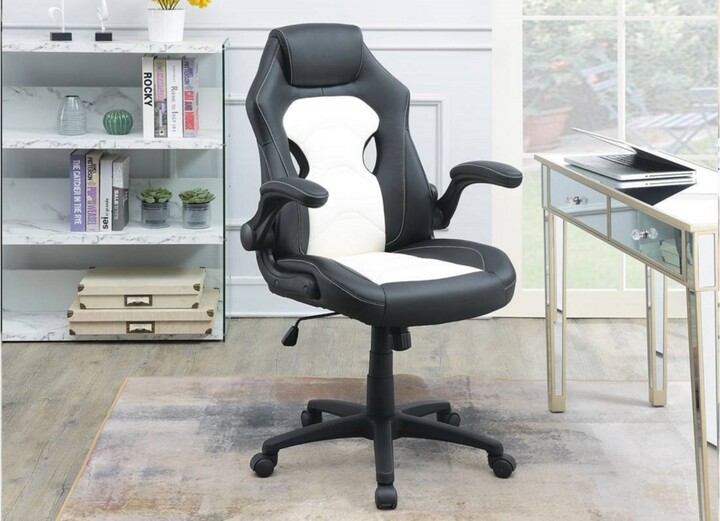 Simplie Fun Office Chair Upholstered 1 Piece Cushioned Comfort Chair ...