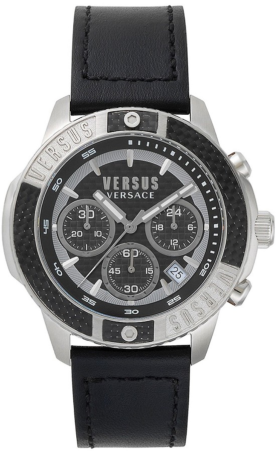 Versace Admiralty Chronograph Leather Watch - ShopStyle