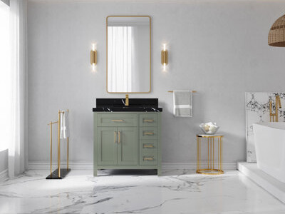 Willow Collections Cambridge 36 In. W X 22 In. D Center Sink Bathroom ...