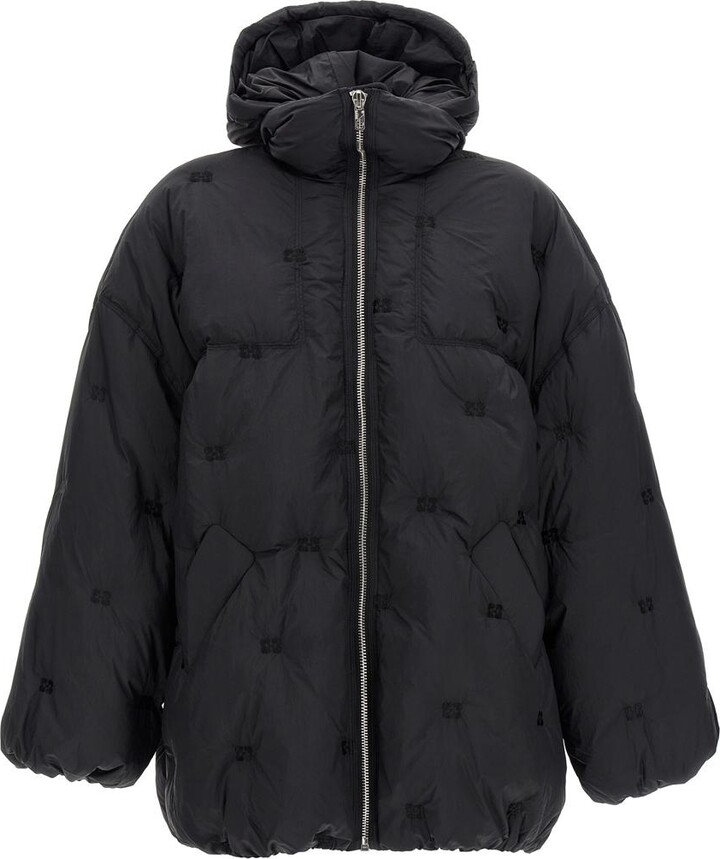 Ganni 'Nylon Tech Puffer Midi' Down Jacket - ShopStyle