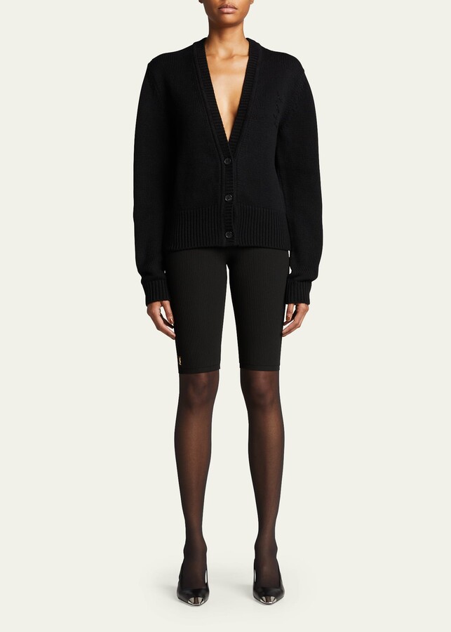 Saint Laurent Sequin Logo Cashmere Cardigan - ShopStyle