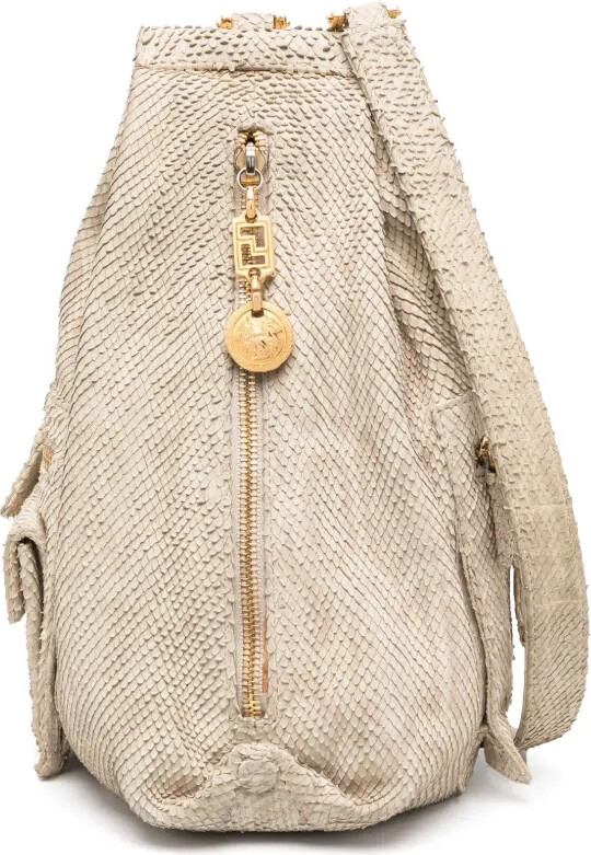 Versace Pre-Owned Python-Effect Leather Backpack - ShopStyle