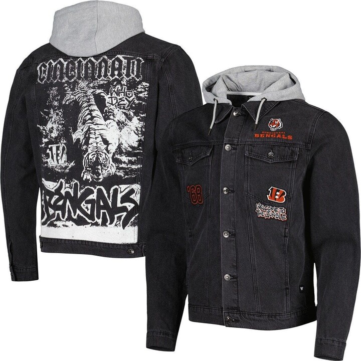 Men's The Wild Collective Black Cincinnati Bengals Hooded Full-Button ...