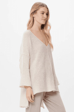 Suzy D London Suzy D Griffith Oversize Cotton V Neck Knit - ShopStyle