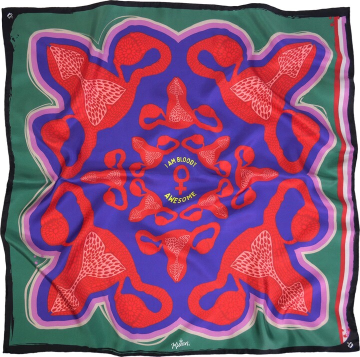 Kueen Green / Blue / Red Silk Scarf - Bloody Awesome Collection ...