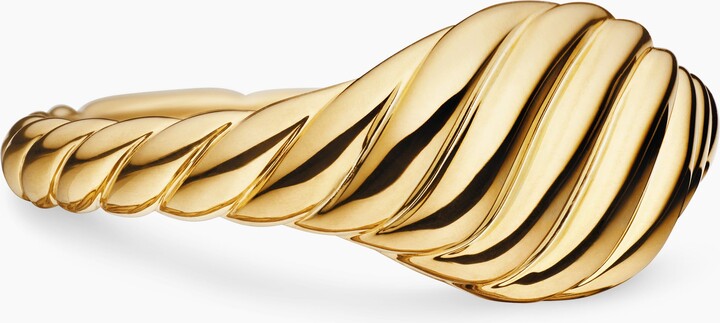 David Yurman Sculpted Cable Micro Pinky Ring in 18K Yellow Gold, 7mm ...