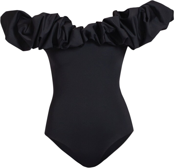 Maygel Coronel Mia Puffy-Trim One-Piece Swimsuit - ShopStyle