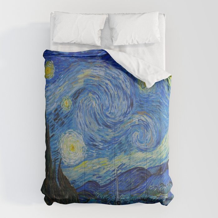Society6 The Starry Night Vincent van Gogh 1889 Oil on canvas Comforter ...
