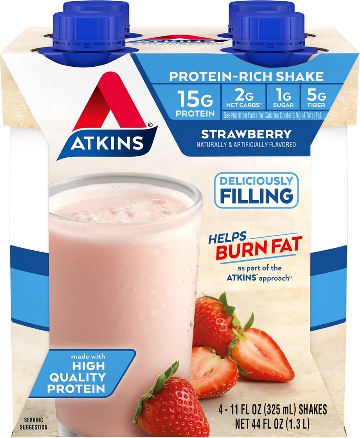 Atkins Protein Shake - Strawberry -4pk/44 fl oz - ShopStyle Food & Beverage
