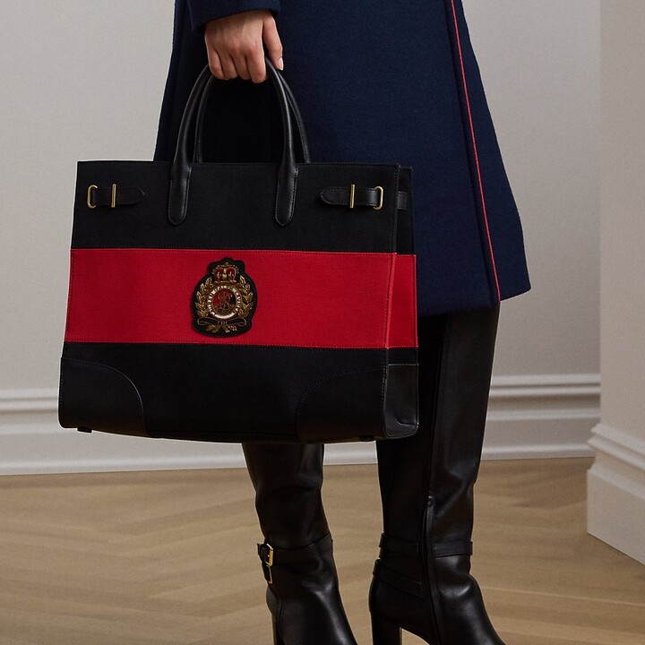 Lauren Ralph Lauren Ralph Lauren Two-Tone Canvas Large Devyn Tote Bag ...