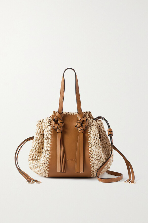Ulla Johnson Gio Raffia And Leather Tote - Neutrals - ShopStyle