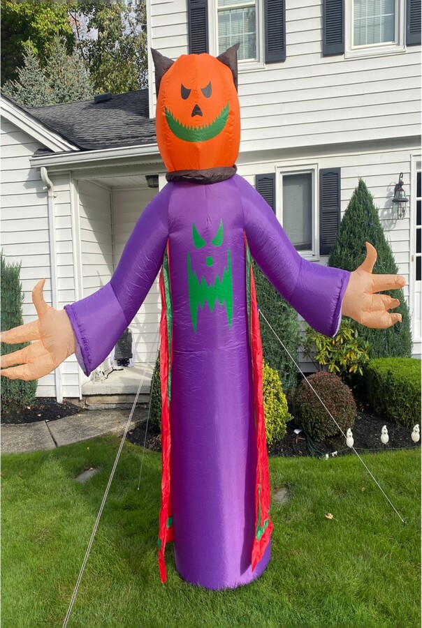 Northlight 8' Lighted Jack-o'-Lantern Grim Reaper Inflatable Outdoor ...