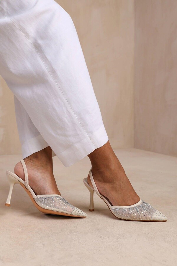 Where's That From 'California' Diamante Mesh Pointed Toe Sling Back ...