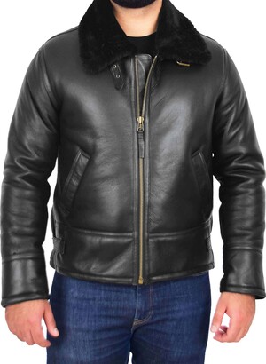 A1 FASHION GOODS Original Sheepskin Flying Jacket For Men B3 Bomber ...