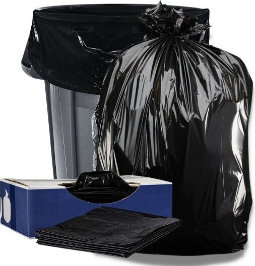 Plasticplace 65 Gallon Extra Heavy Duty Trash Bags, Black (50 Count ...