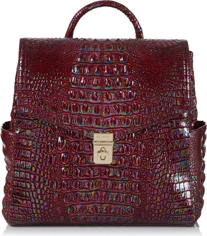Brahmin Liz Medium Croc Embossed Leather Backpack - ShopStyle