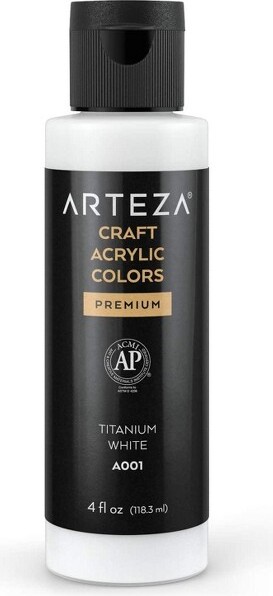 Arteza Acrylic Craft Paint, A001 Titanium White, 118ml (4fl oz ...